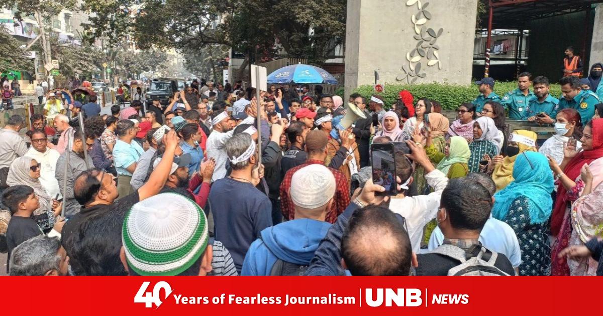 Former employees demonstrate outside GP House