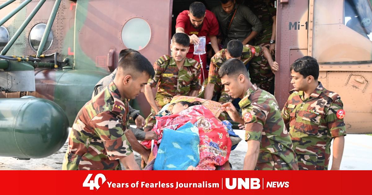 Army airlifts elderly Bom woman from Bandarban to CMH for treatment
